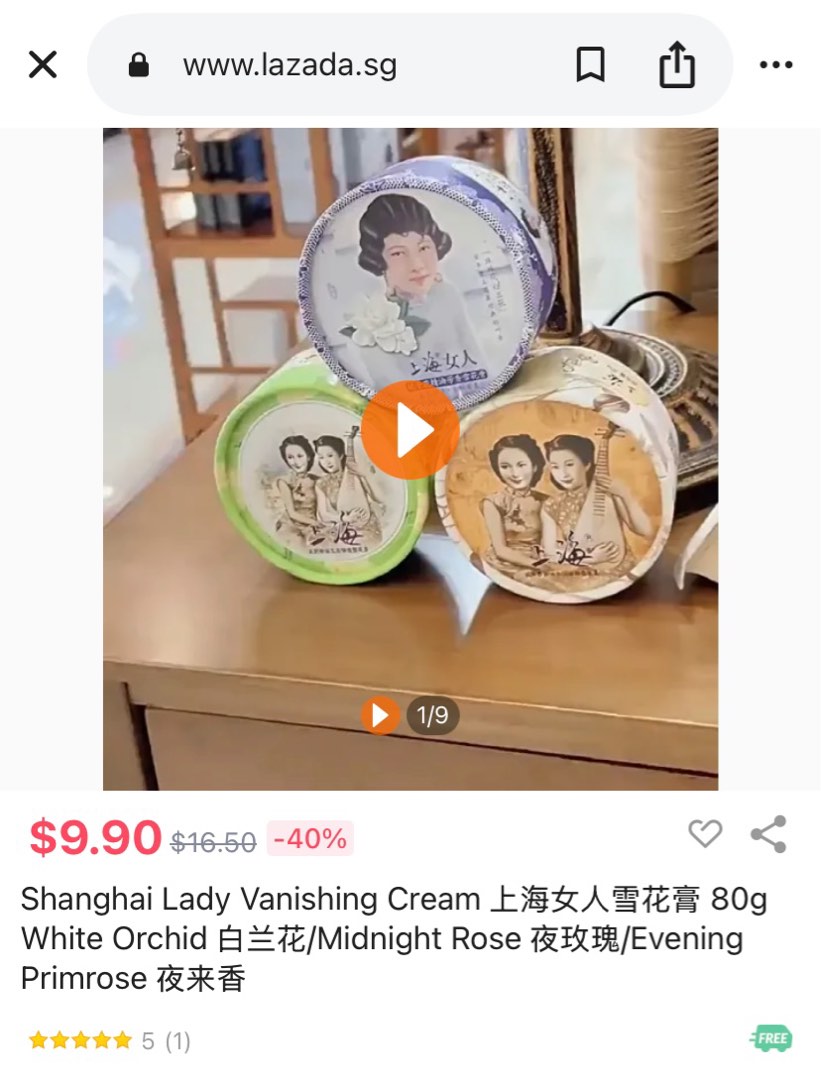 Shanghai Lady Moisturizing Cream, Kesehatan & Kecantikan, Kulit, Sabun ...