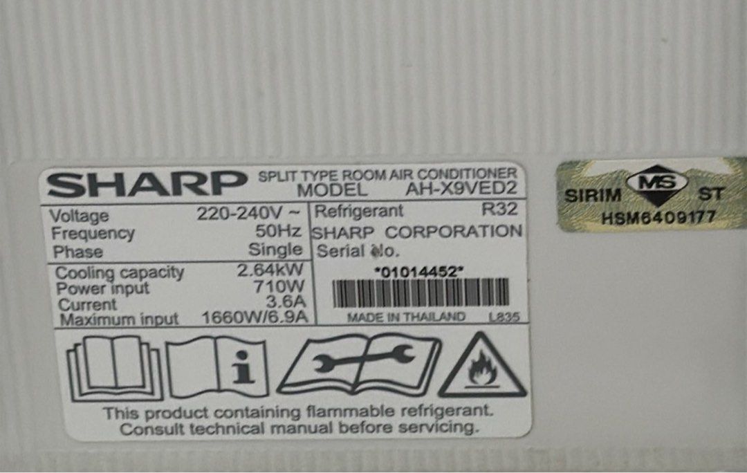 Sharp 1.0 HP inverter aircond, TV & Home Appliances, Air Conditioners ...