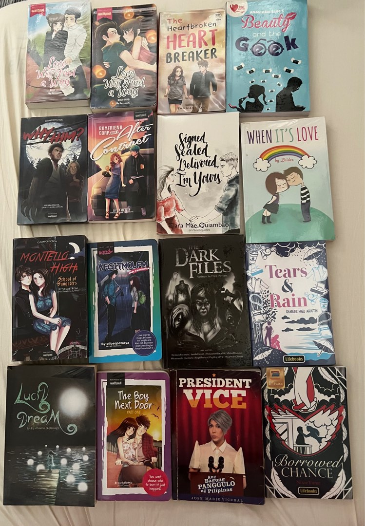 Wattpad and Psicom 100 pesos each, 16 books take all for 1,500 ...