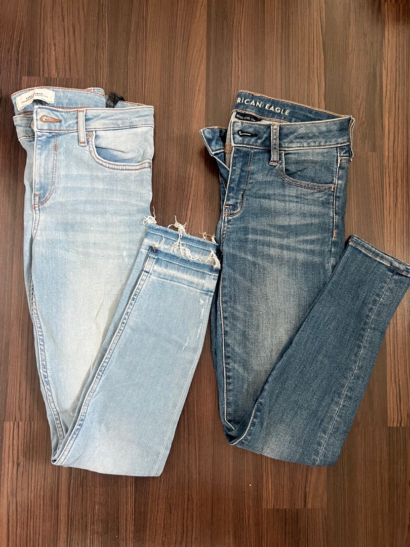 ZARA & American Eagle Jeans Bundle, Women's Fashion, Bottoms, Jeans on ...