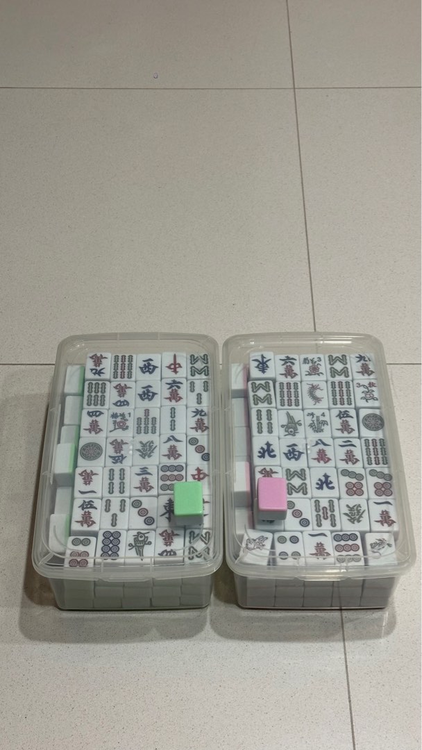 2x Full Set size 40 Auto Mahjong tiles with animal and fei, Hobbies ...