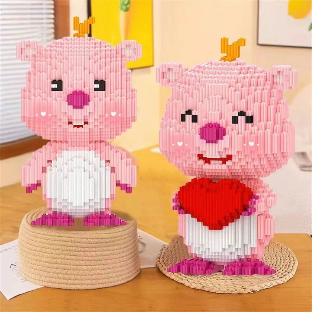 32cm Cartoon Cute Pink Little Beaver Loopy Delicacy Puzzle Three-dimensional Assembly Building ...