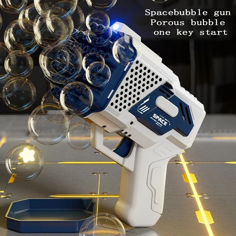 40 Holes Bubble Gun Handheld Fully Automatic Bubble Machine Children's Bubble Blaster Without ...