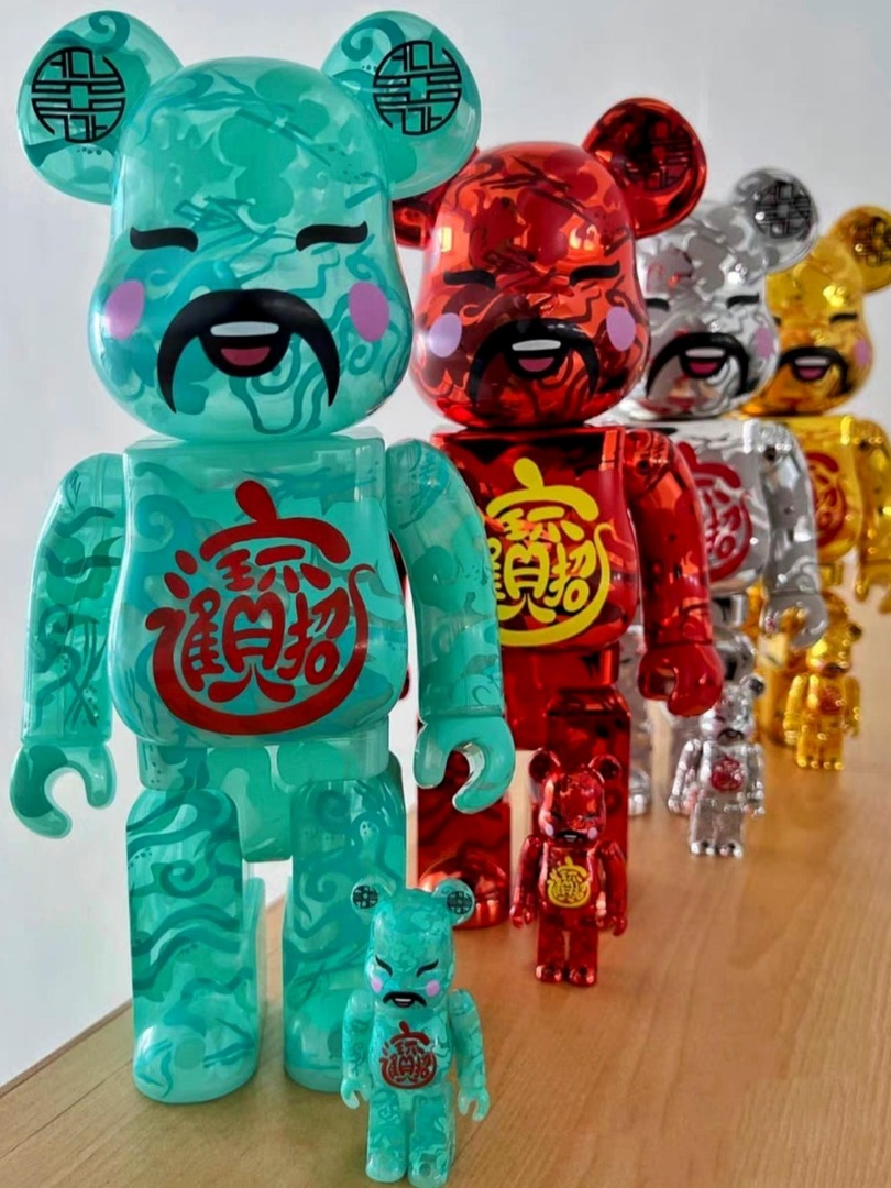 Bearbrick Building Blocks Bear Statue in Emerald Green 100% + 400% ...
