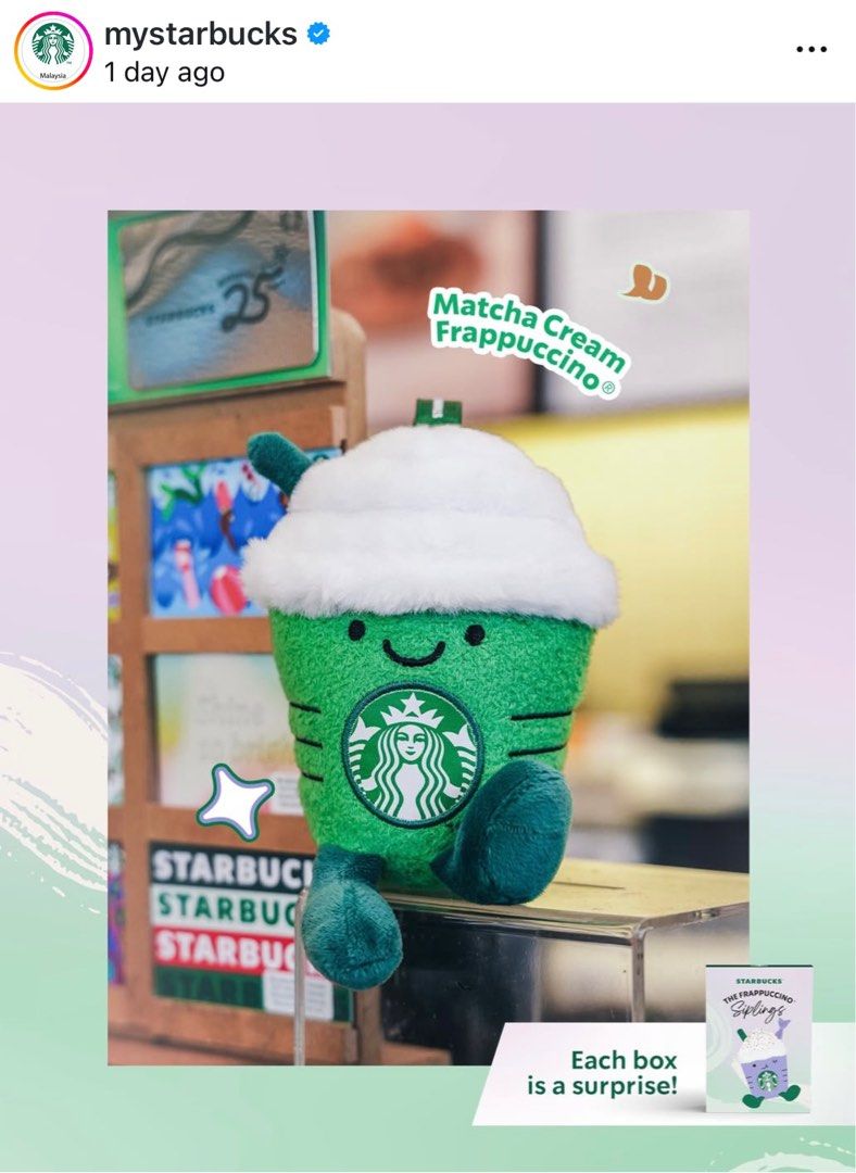 [EXCLUSIVE] BNIB Starbucks Sipling Frappuccino Plushies in Blind Box ...