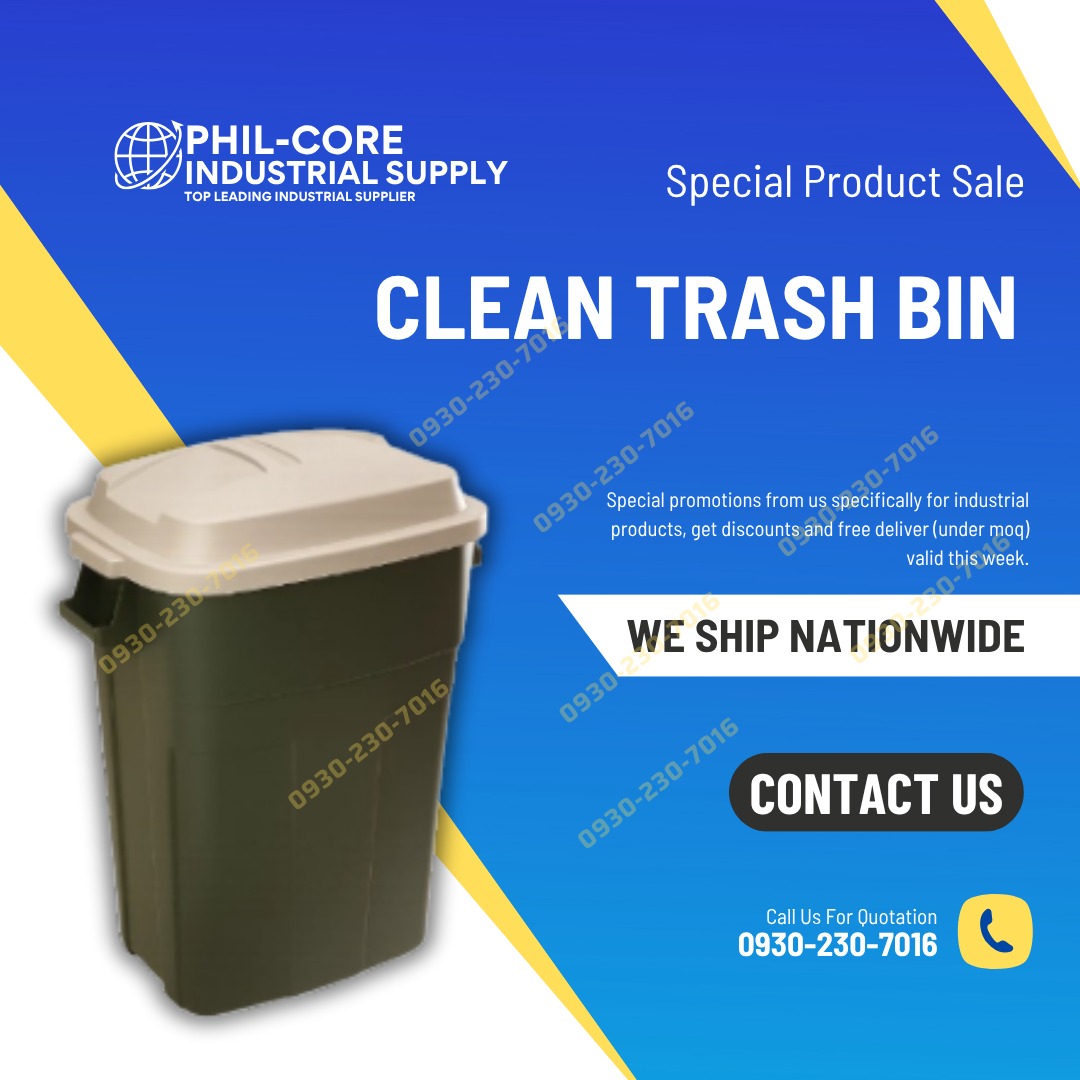 Clean Trash Bin / Blue Waste Bin / Trash Can / Simplified Trash Can ...