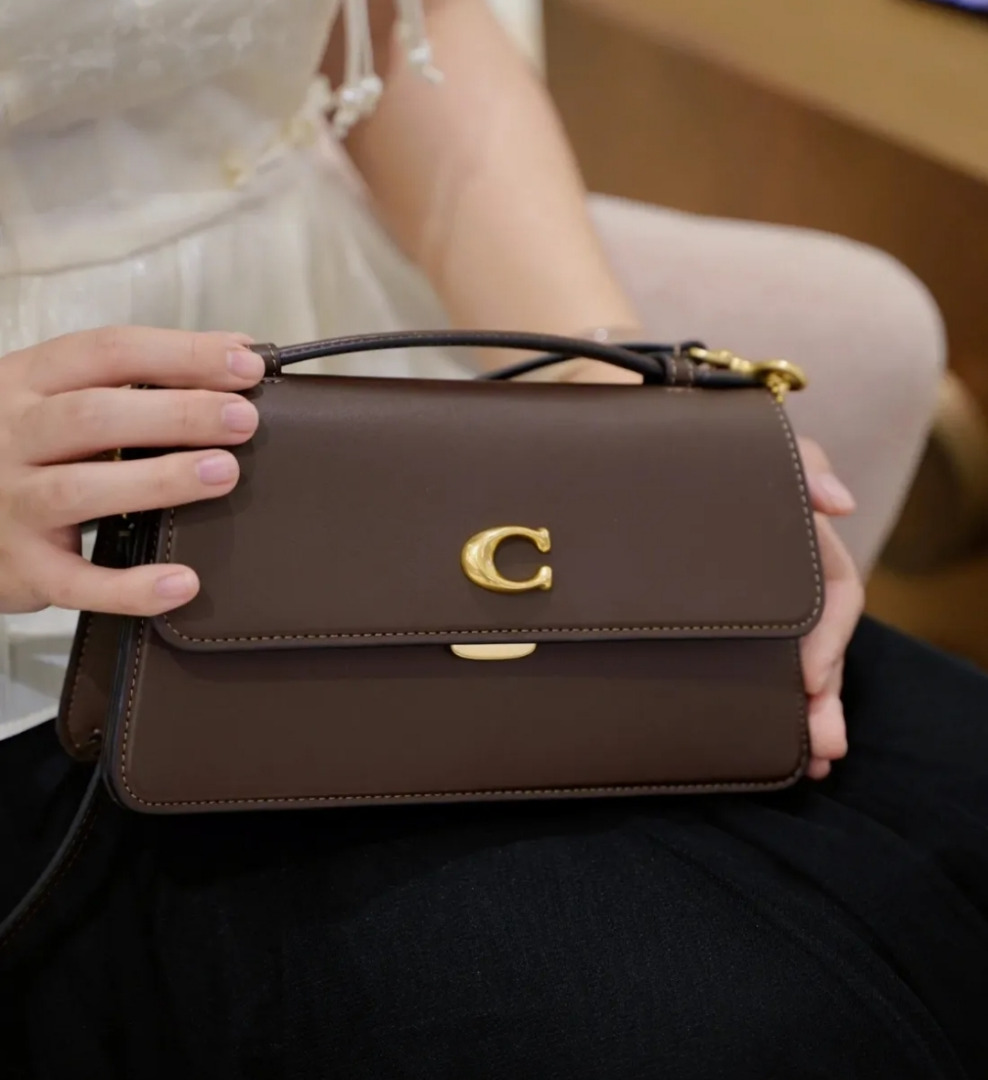 Coach CR707 Juno Hand Bag in Maple Glovetanned Leather with Detachable ...