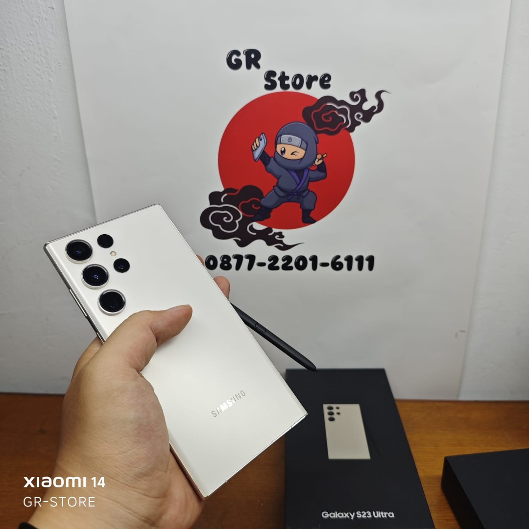 FULLSET NO MINUS SAMSUNG GALAXY S23 ULTRA 12/256 White, Telepon Seluler ...