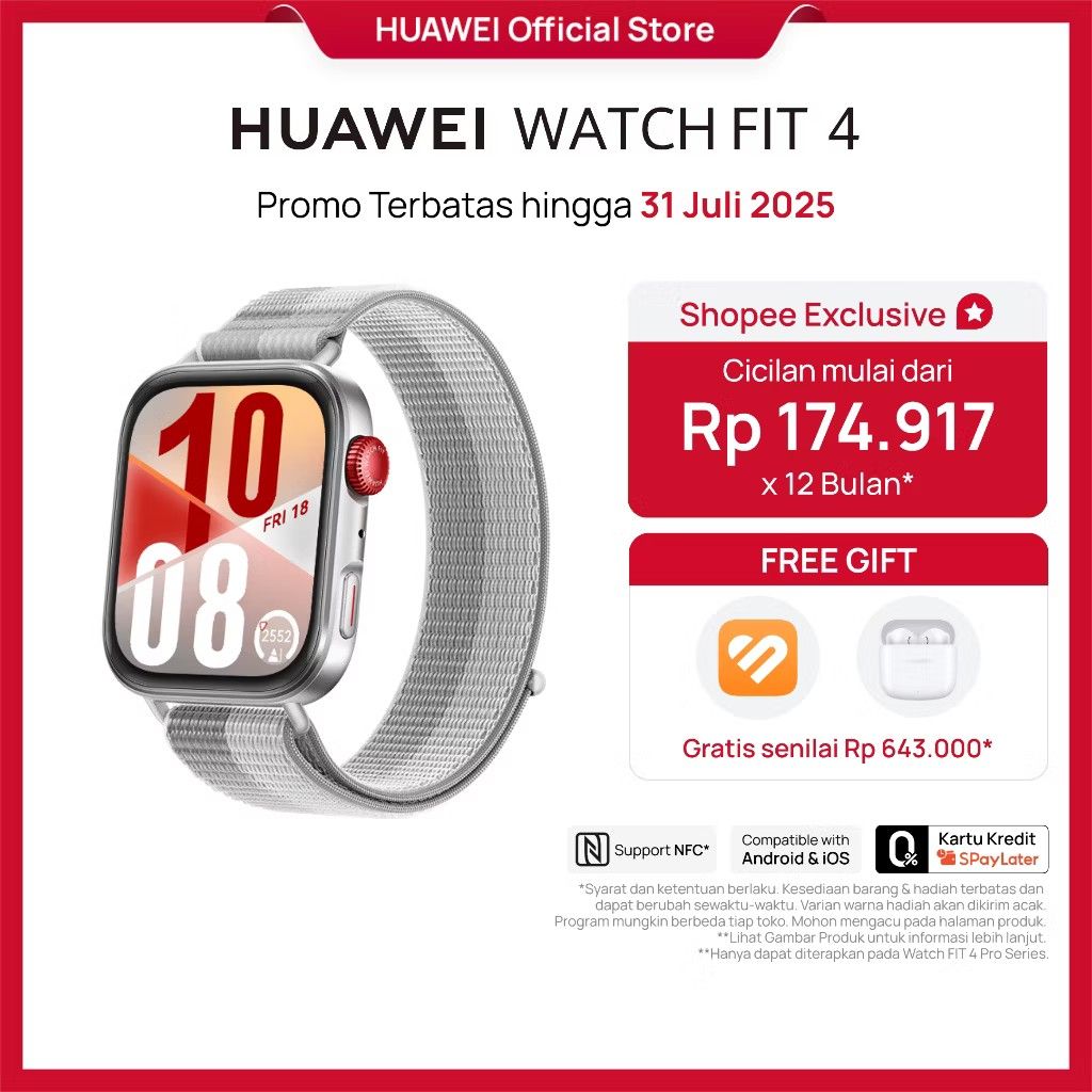 Huawei Smartwatch Fit 4 nylon grey, Telepon Seluler & Tablet, Lainnya ...