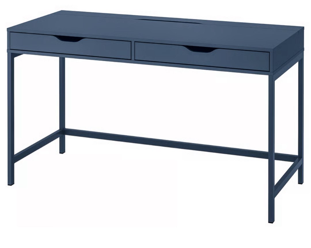 Ikea desk - blue 132 x 58cm, Furniture & Home Living, Furniture, Tables ...