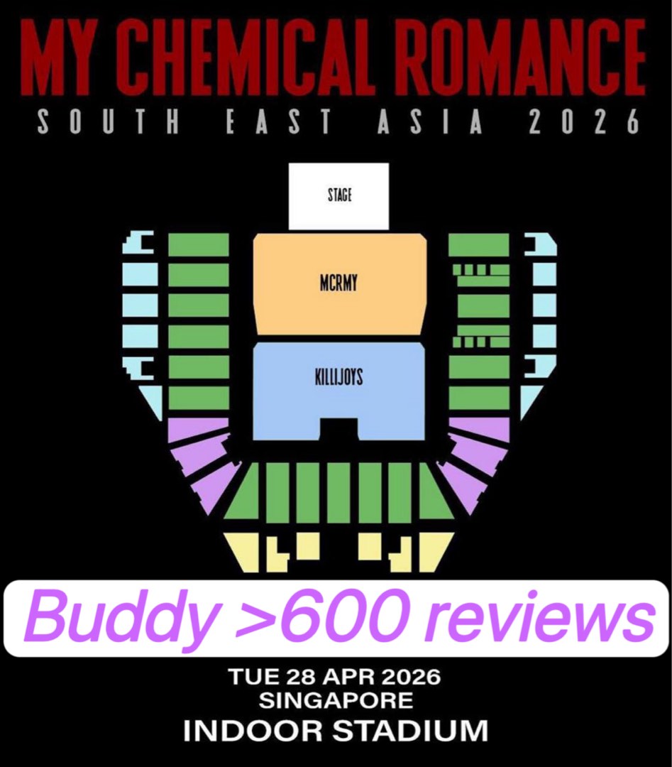 MCR My Chemical Romance concert tour Singapore 2026 VIP MCRMY Killjoys ...
