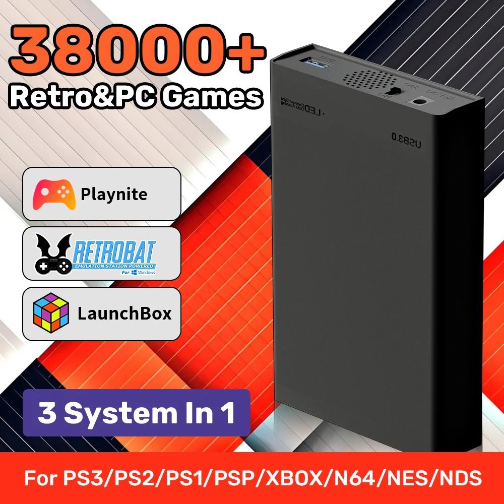 Mix 500G Retro Video Game Emulator Console Built-in 38000+ Games Playnite Retrobat Launchbox ...