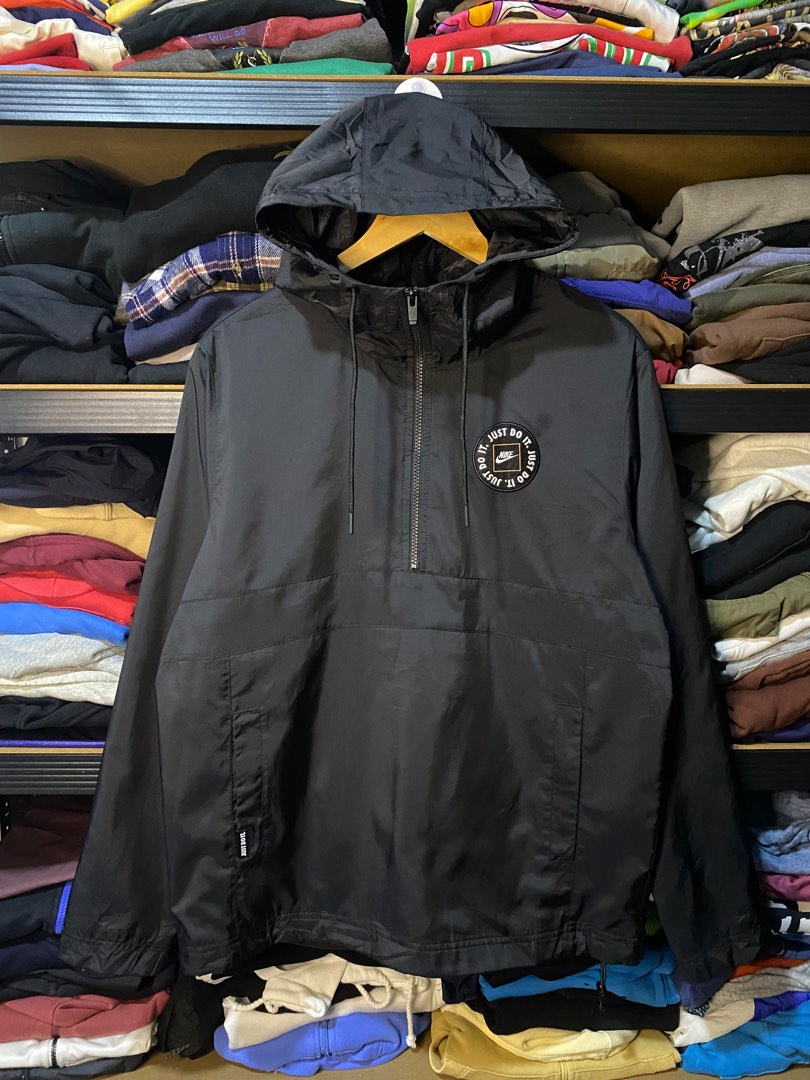 Nike Sportswear Just Do It Black Windbreaker Jacket, Men's Fashion ...