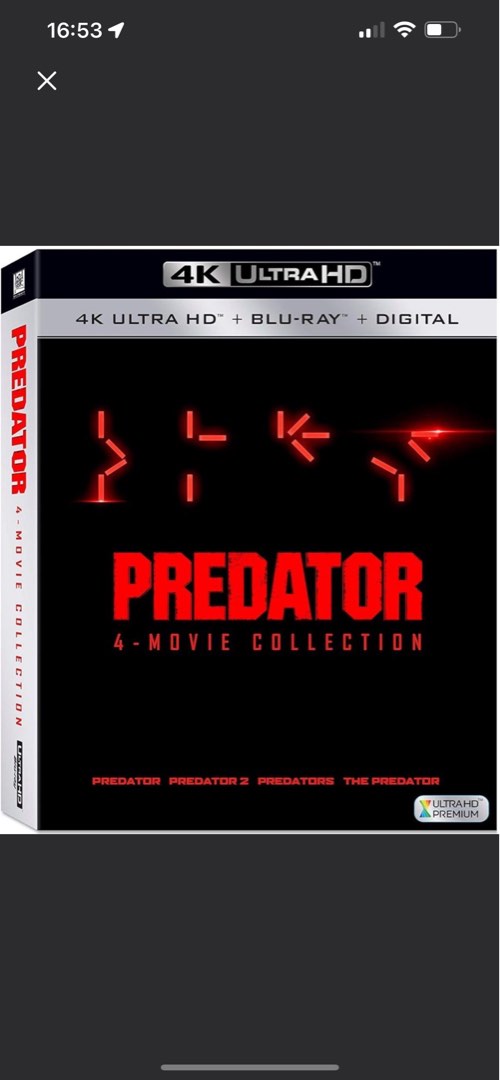 Predator 4-movie 4K collection, Hobbies & Toys, Music & Media, CDs ...