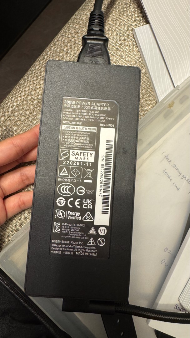 Razer Laptop Charger Blade 15 Blade 16, Computers & Tech, Parts ...