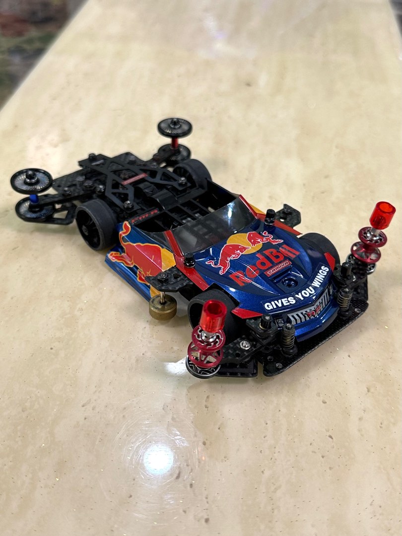 Red Bull-themed Open Class Tamiya Mini 4WD, Hobbies & Toys, Toys ...