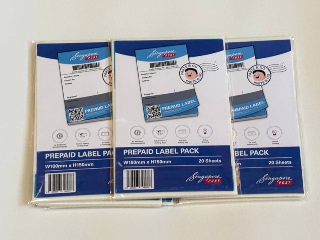 Singapore Post Prepaid Label Pack (20 Sheets), Hobbies & Toys ...