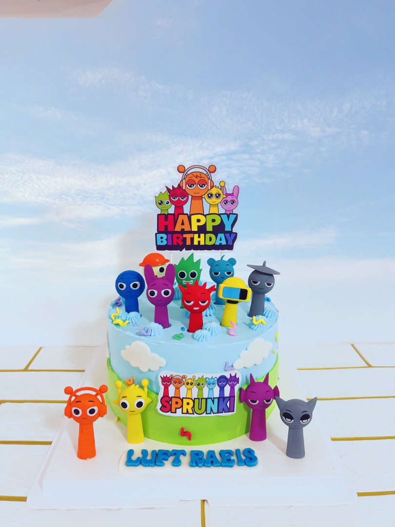 Sprunki birthday cake, Food & Drinks, Homemade Bakes on Carousell