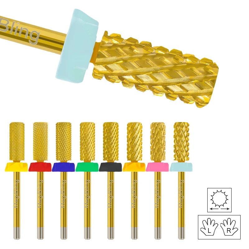 Tungsten Carbide Nail Drill Bits Gold Small Barrel Left Right Hand ...