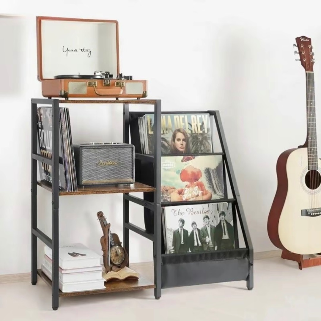 Vinyl Record Stand | Turntable Display Rack | LP Album Shelf | Living ...