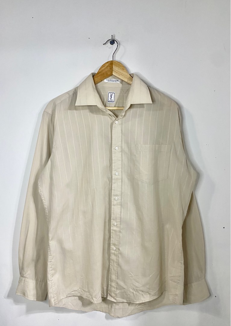YVES SAINT LAURENT YSL BUTTON UP, Luxury, Apparel on Carousell