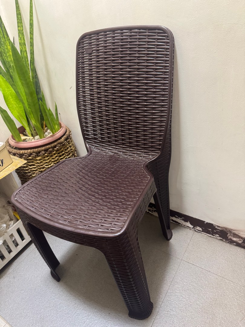 Zooey Coco Rattan Plastic Monobloc Chair, Furniture & Home Living ...