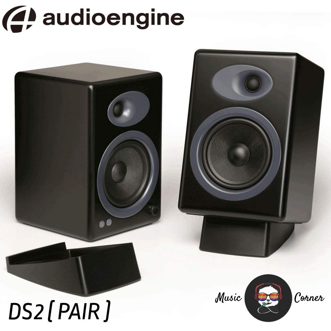 Audioengine DS2 Desktop Speaker Stands, Vibration Damping Tilted Silicone Tabletop Speaker ...