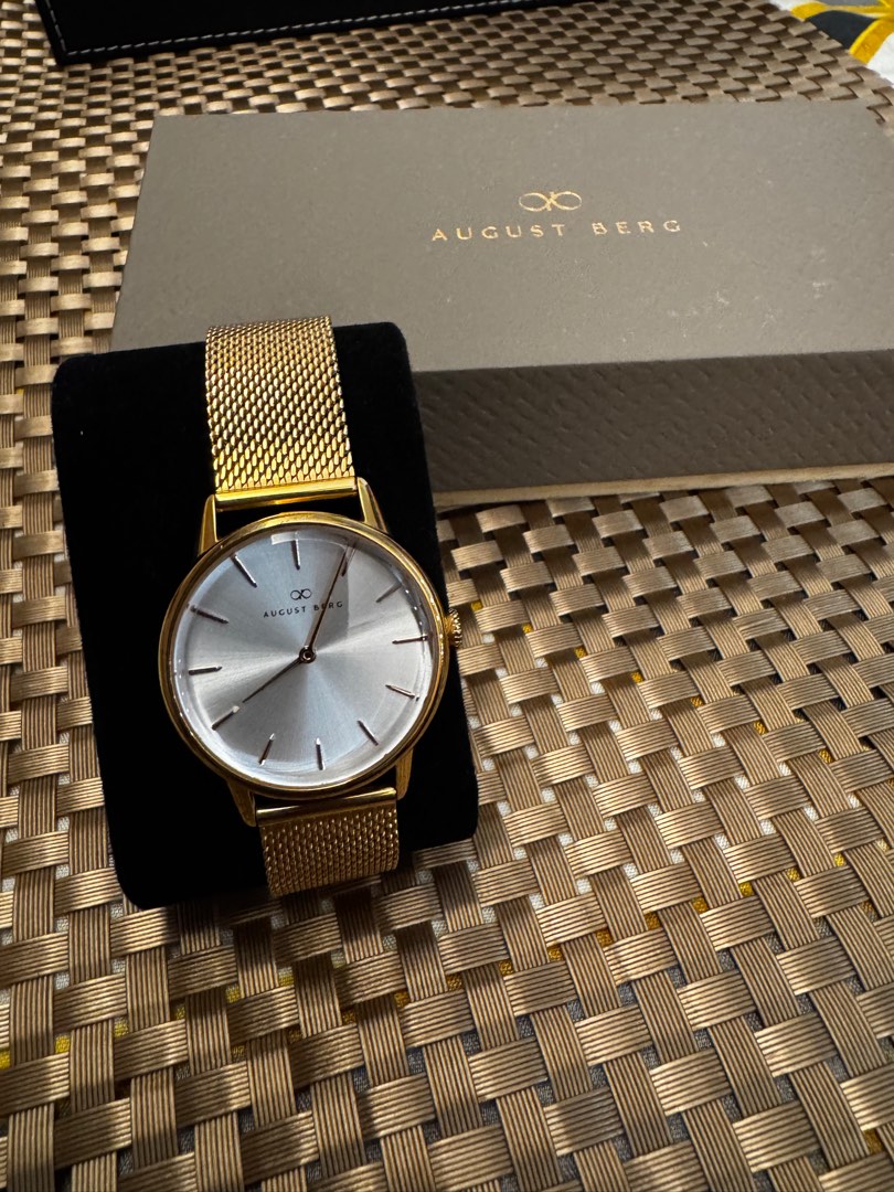 August Berg Gold Watch with Silver Dial, Women's Fashion, Watches ...
