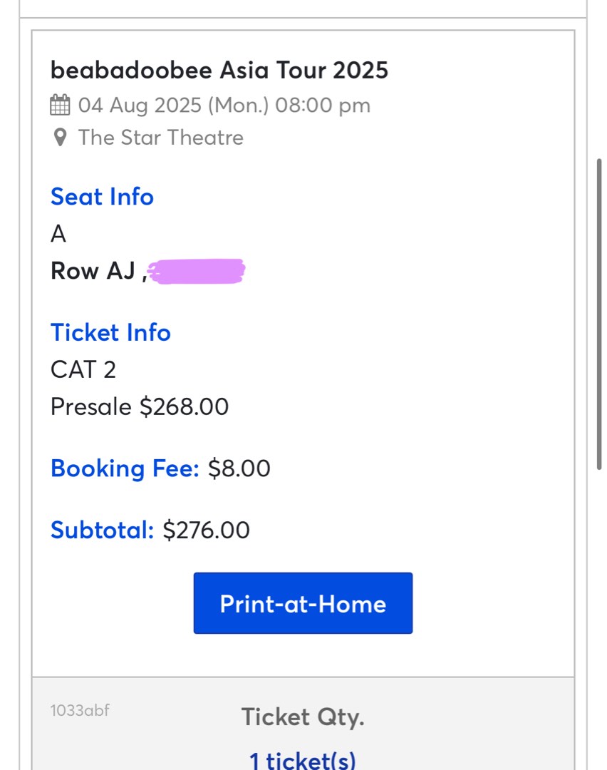 Beabadoobee Asia Tour 2025 - Cat 2 Ticket, Tickets & Vouchers, Event ...