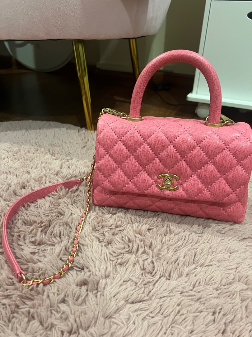 Chanel Coco Handle medium - Pink, Luxury, Bags & Wallets on Carousell