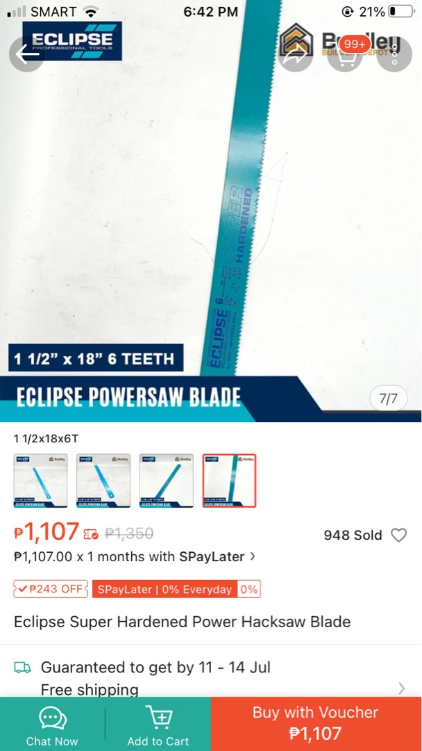 Eclipse Super Hardened Power Hacksaw Blade, Commercial & Industrial ...