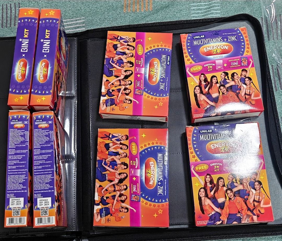 Enervon x Bini Kit Version 2 - Complete Set of 8 solo Photocards with ...