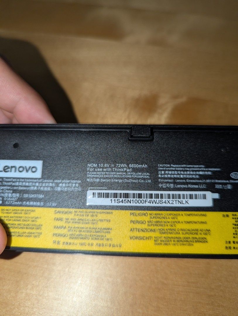 External Battery T480 Thinkpad 72wH, Computers & Tech, Laptops ...