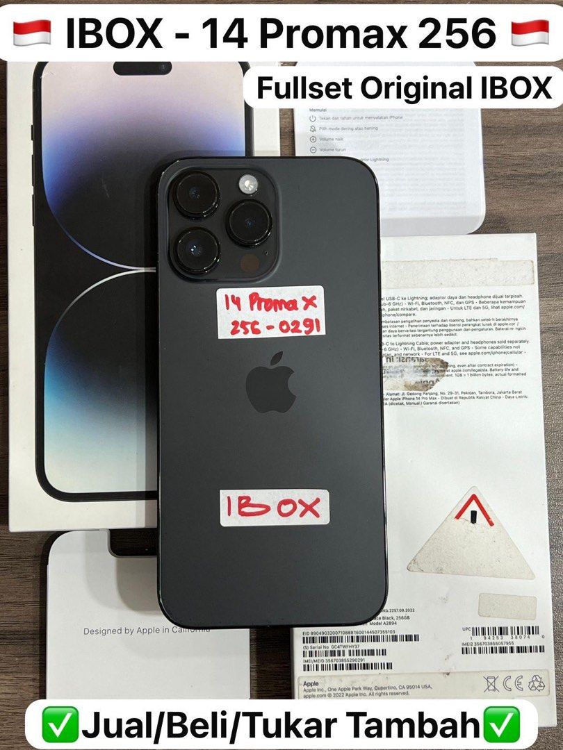 Iphone 14 Promax 256 Gb Spacee black iibox indo, Telepon Seluler ...