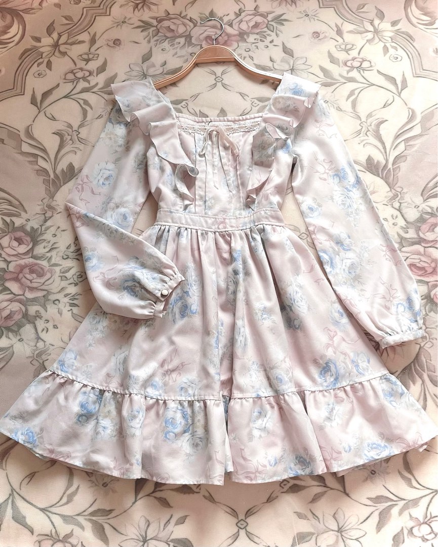 Liz Lisa Soft Pink Floating Rose Pattern Kawaii Hime Gyaru Himekaji ...