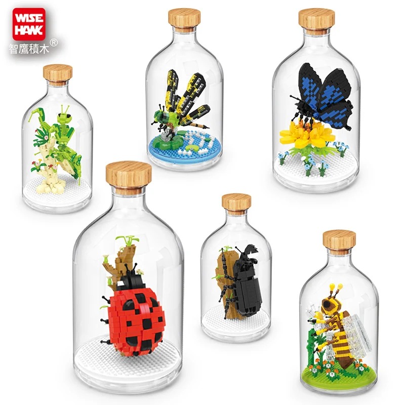 Mini Insects Building Blocks Ladybug Butterfly Bee Praying Mantis ...
