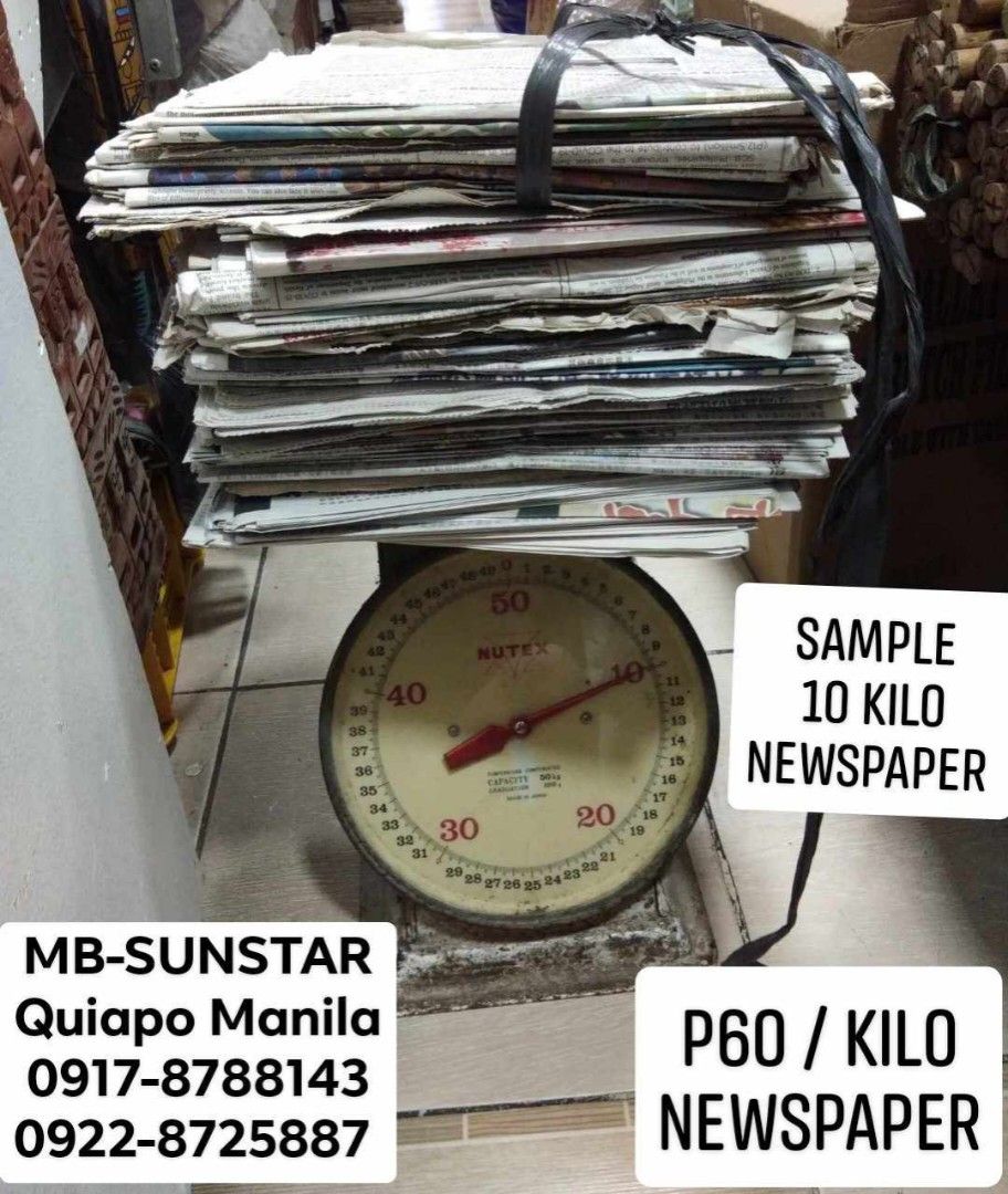 NEWSPAPER DYARYO ENGLISH FILIPINO CHINESE CLEAN OLD KILO FOR PAMBALOT ...
