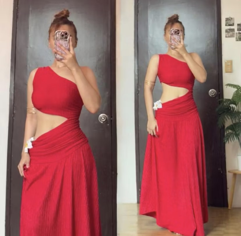 One Sided Maxi Dress, Women's Fashion, Dresses & Sets, Dresses on Carousell