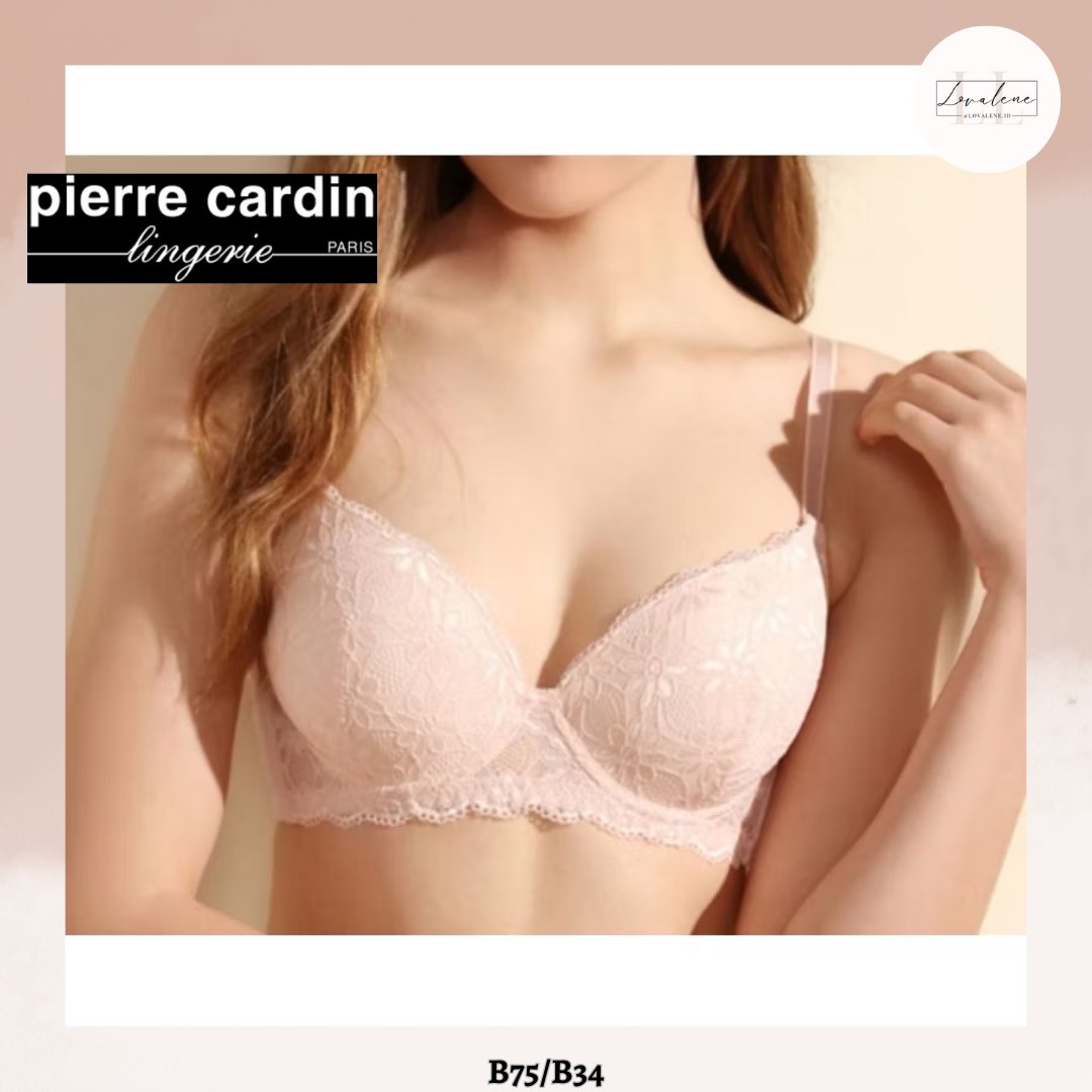 Pierre Cardin Bra Wired Wire Kawat Pink Lace Brokat Brukat Renda Push Up Wanita, Fesyen Wanita ...