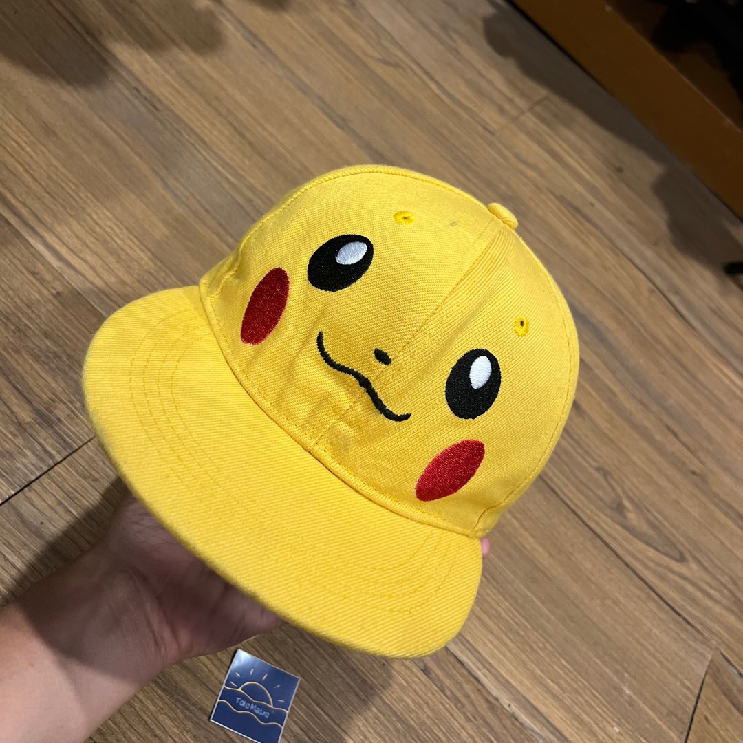 Pikachu Hat Embroidered - Original Pokemon Cap, Fesyen Pria, Aksesoris ...