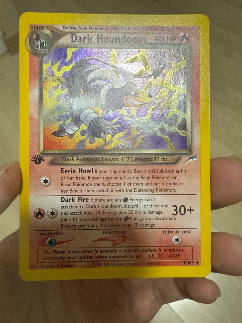 First edition Dark Houndoom Pokemon Neo Destiny #7, Hobbies & Toys ...