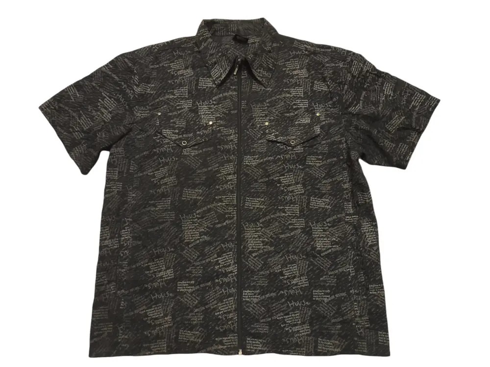 Pract Japan All Over Print Poem Punk Shirt (D655), Men's Fashion, Activewear on Carousell