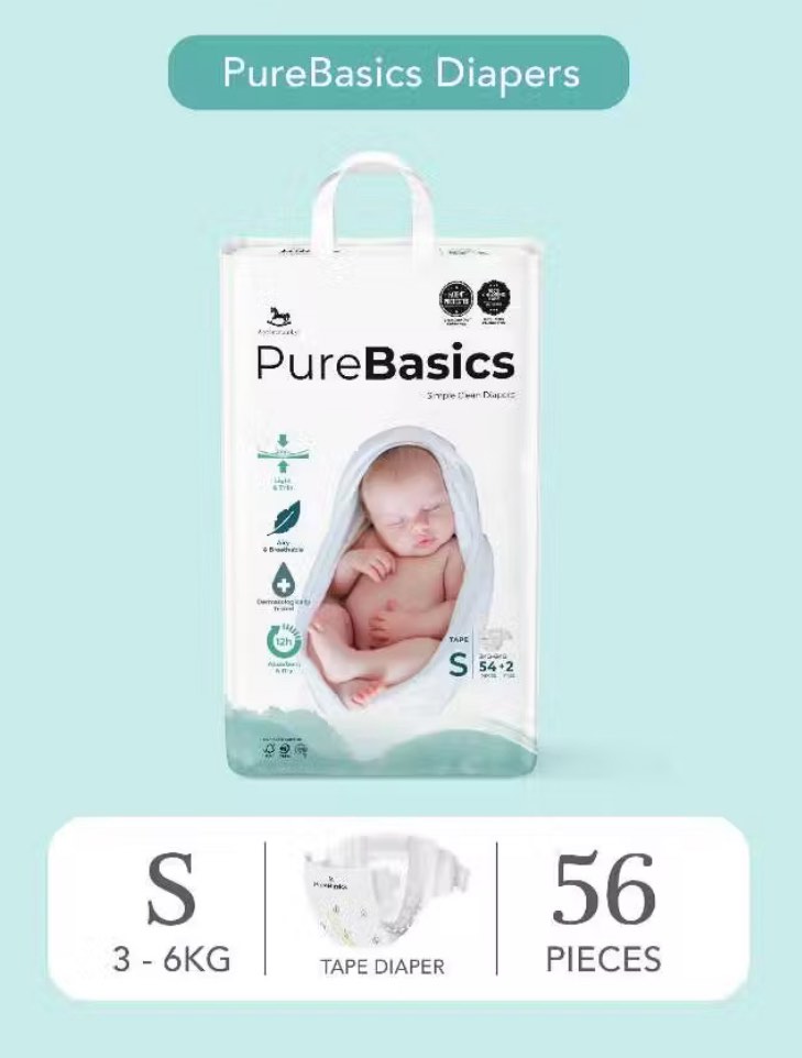 PureBasics Tape Diapers - Size S, Babies & Kids, Bathing & Changing ...
