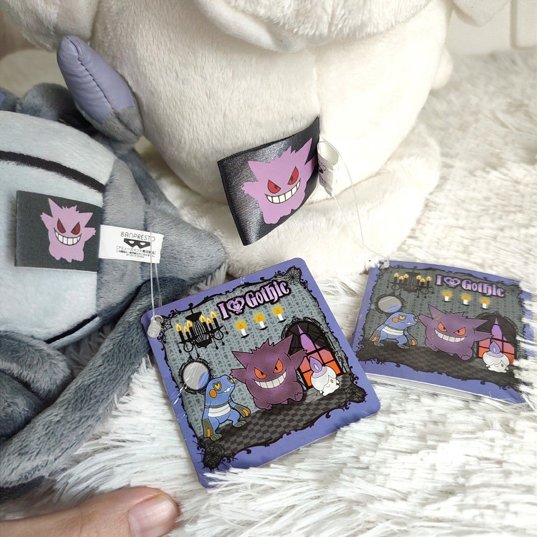 Rare Set Pokemon I Love Gothics Litwick & Chandelure Gengar Plush With ...