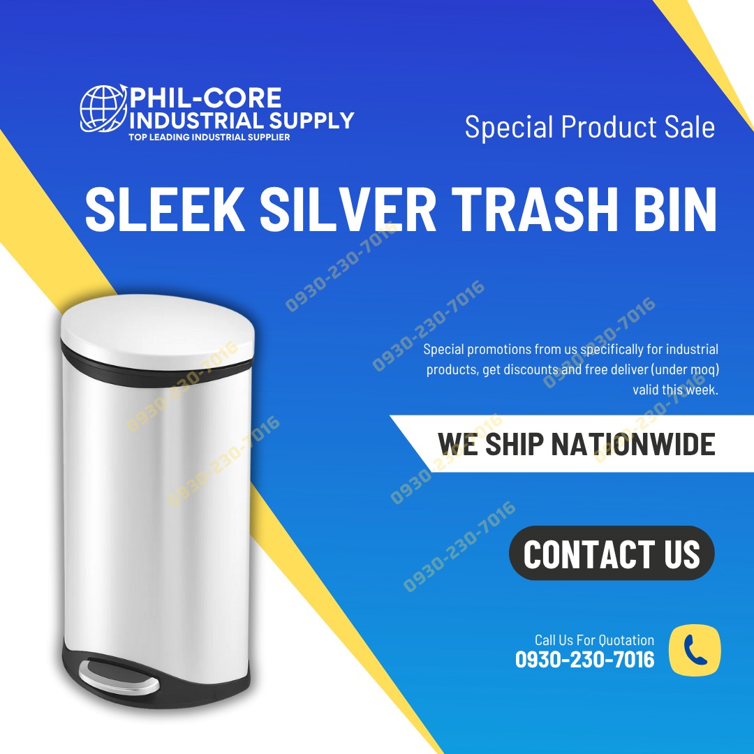Sleek Silver Trash Bin / stainless steel bin / Soft-Close Step Bin ...