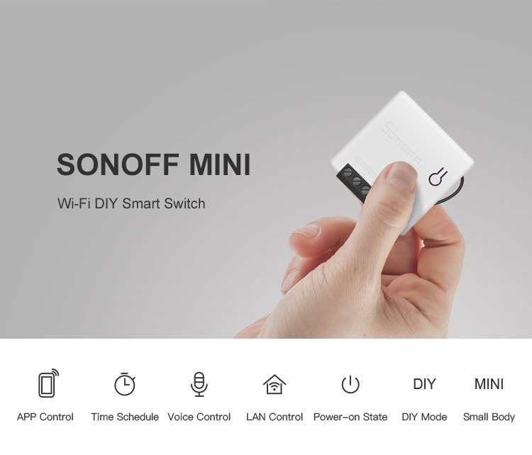 Sonoff Mini Wi-Fi Smart Switch with DIY Mode, TV & Home Appliances ...