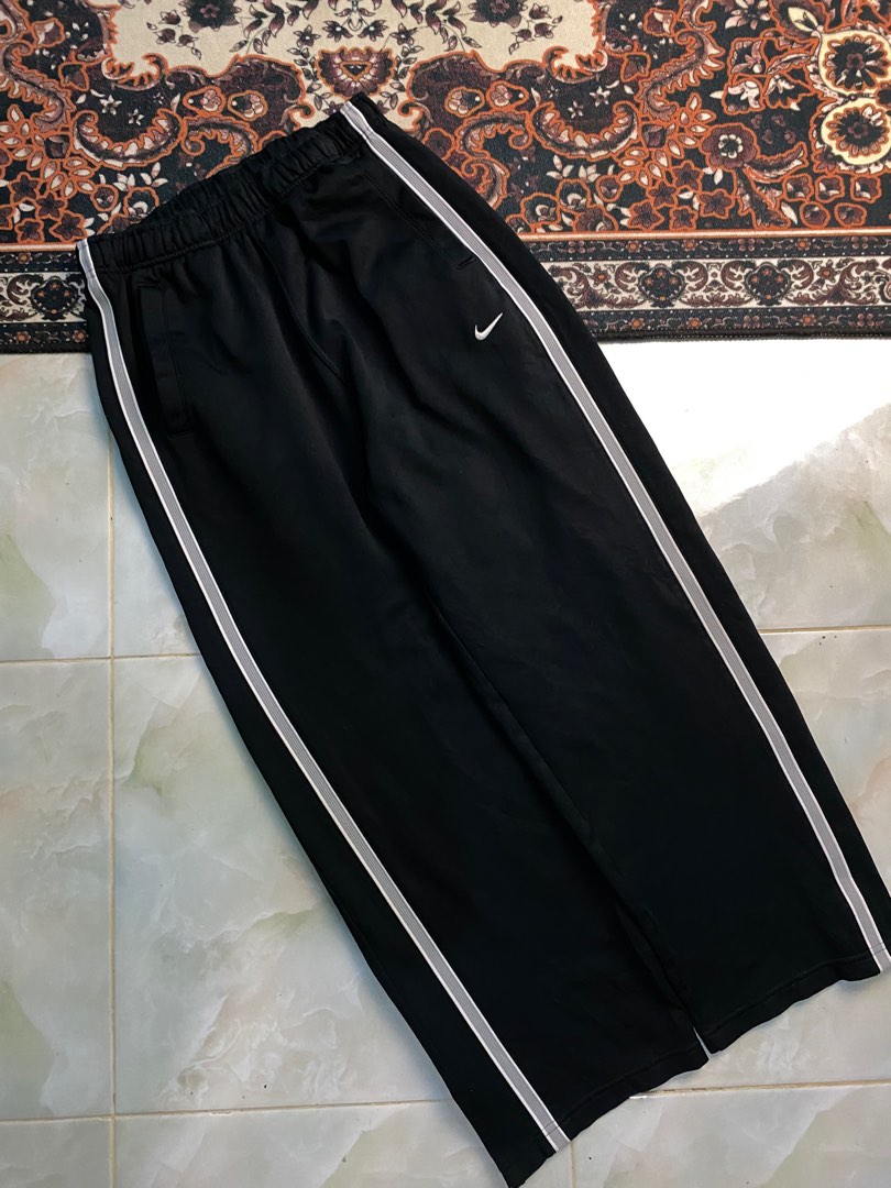 Vintage Nike baggy hitam wide leg Track pant seluar sukan, Men's ...