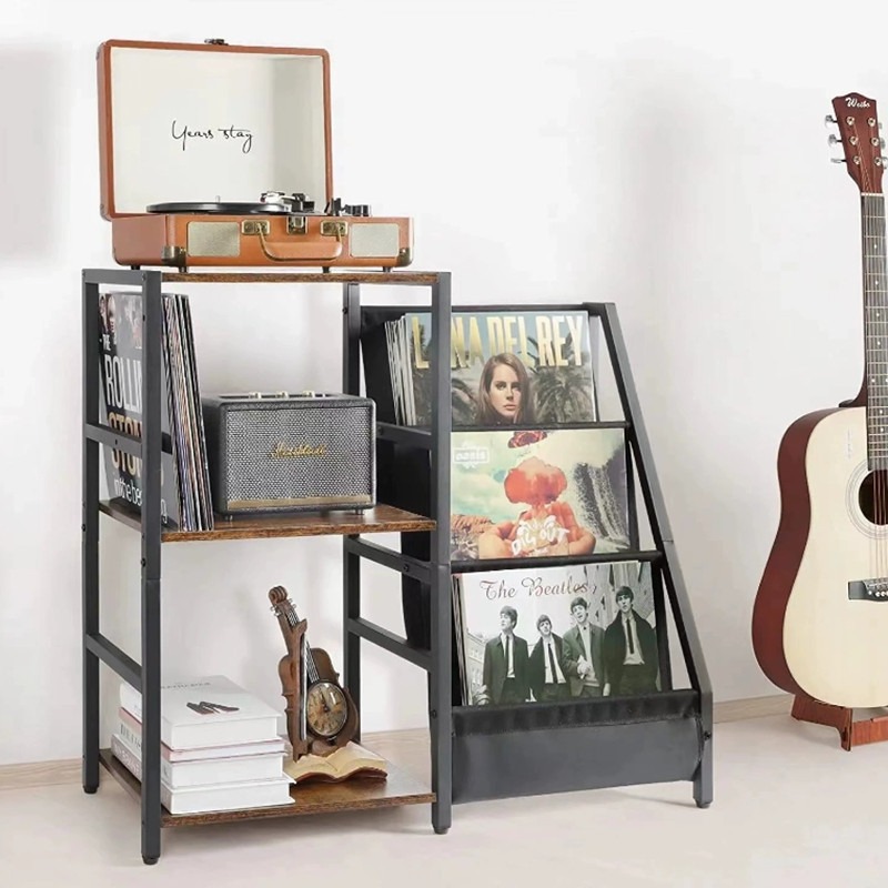 Vinyl Record Storage Rack | Book Shelf With Tiers | Music Album Display ...