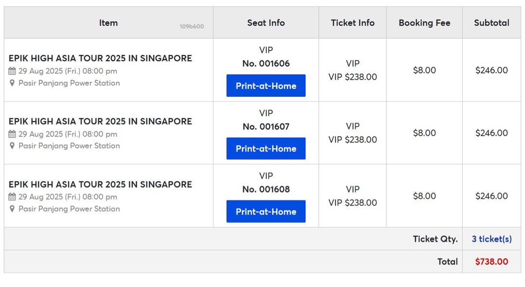 VIP epik high asia tour in singapore 2025 ticket tickets pdf, Tickets & Vouchers, Event Tickets ...