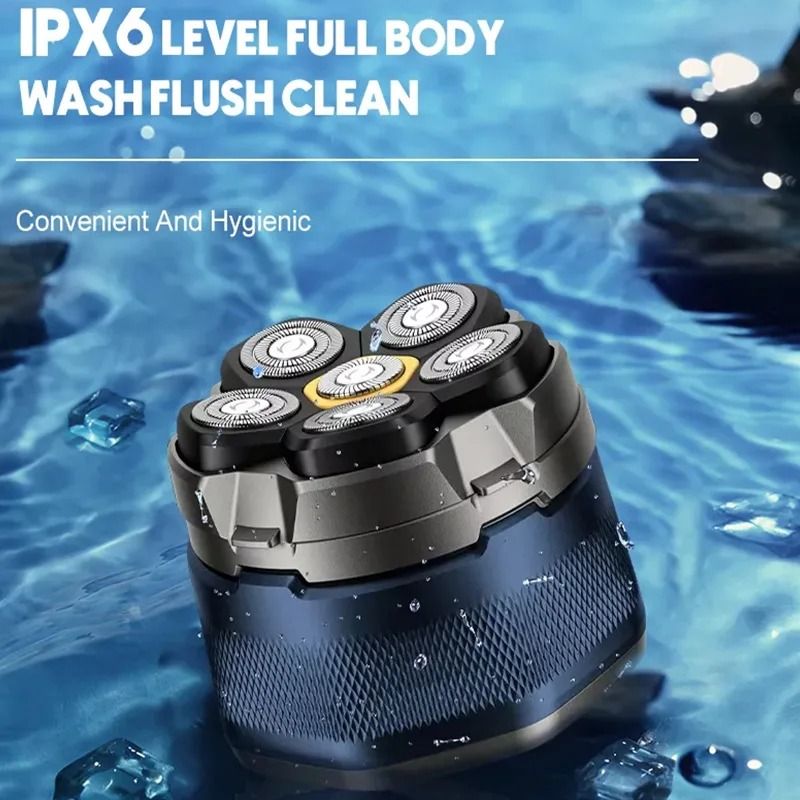 Waterproof 6D Head Bald Shaver Magnetic Head Shaving Machine Cordless ...